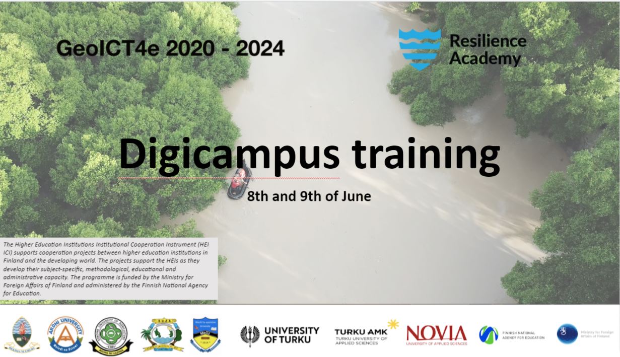DigiCampus Training for GeoICT4e and Resilience Academy experts - GeoICT4e